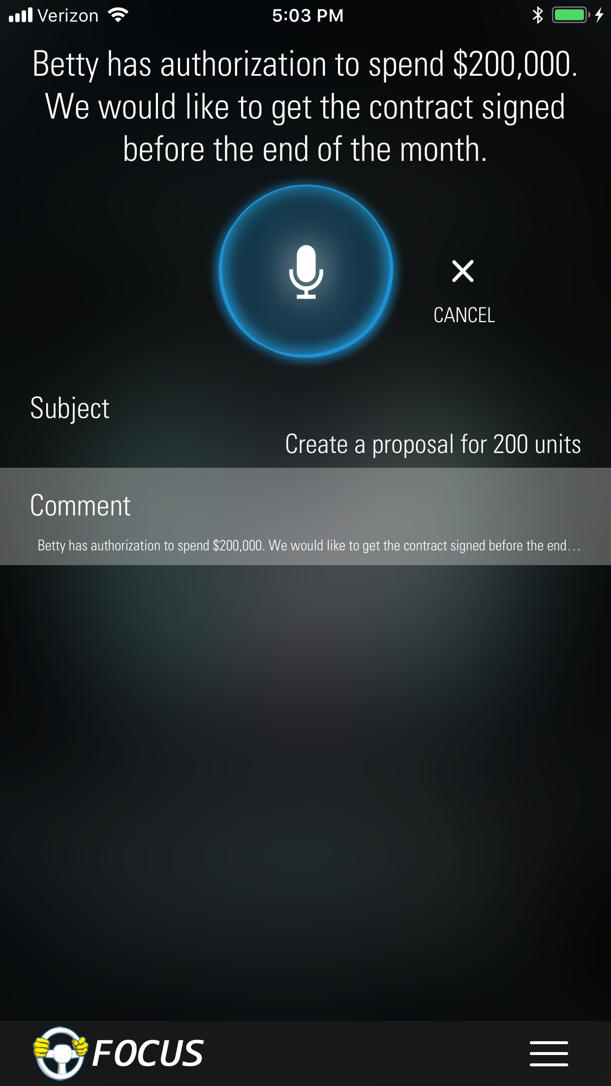 Focus For Salesforce™ Ios And Android Voice Interface Released On The