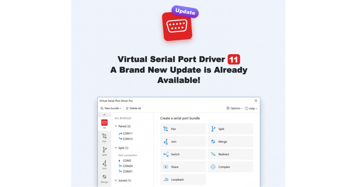 Virtual Serial Port Driver 11 Brings New COM-Port Management Features ...